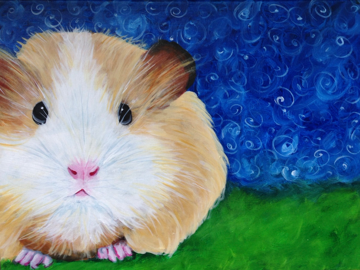Petunia the Guinea Pig Acrylic Painting Lesson – Tinker's Cart Art