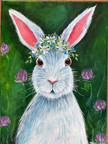 Spring Bunny Acrylic Painting Class – Tinker's Cart Art